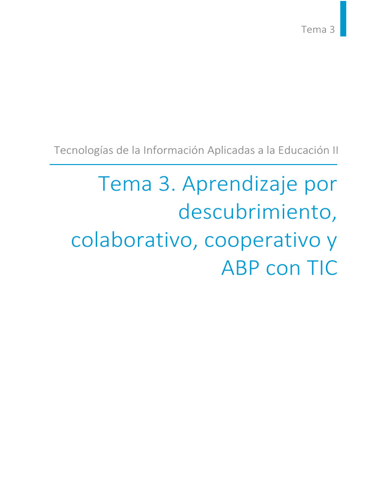 7725469 Full Tema 3. Aprendizaje Por Descubrimiento Colaborativo Cooperativo y ABP Con TIC Esl ...