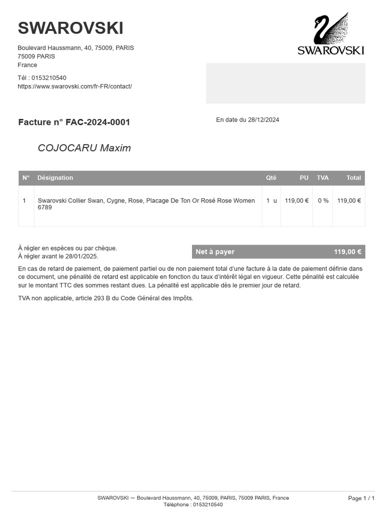 Facture FAC-2024-0001 | PDF