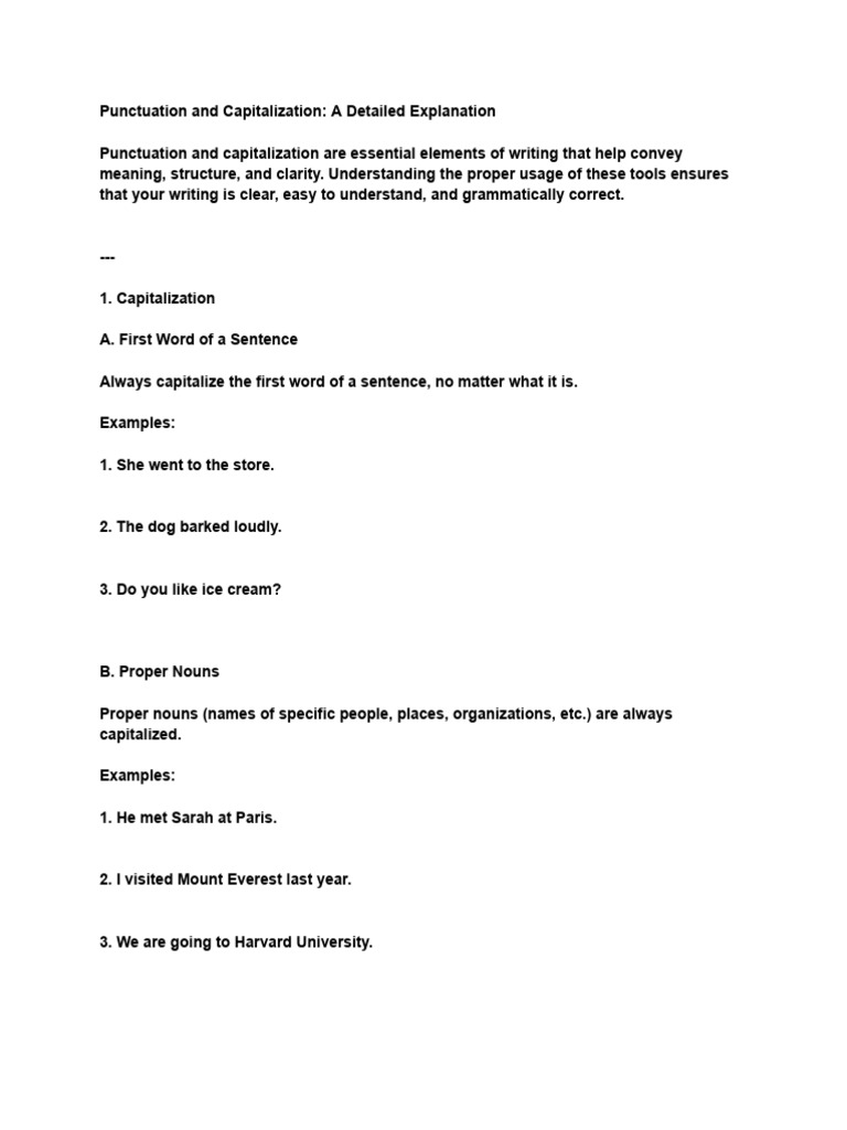 Punctuation and Capitalization | PDF | Comma | Word