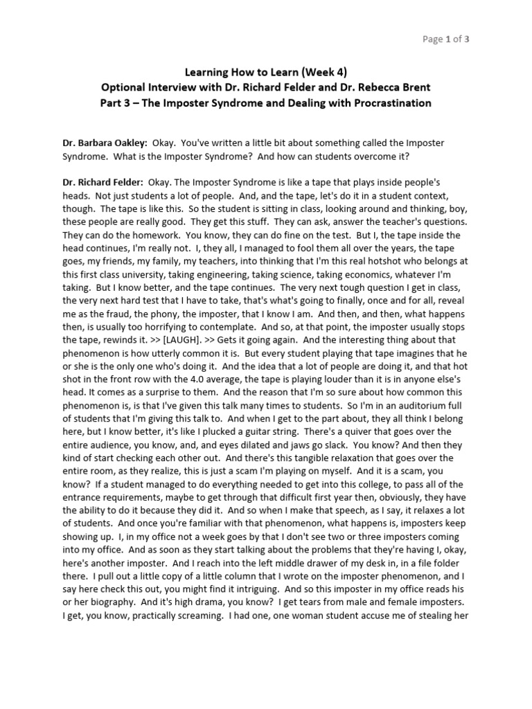 Dr. Richard Felder and Dr. Rebecca Brent Part 3 | PDF