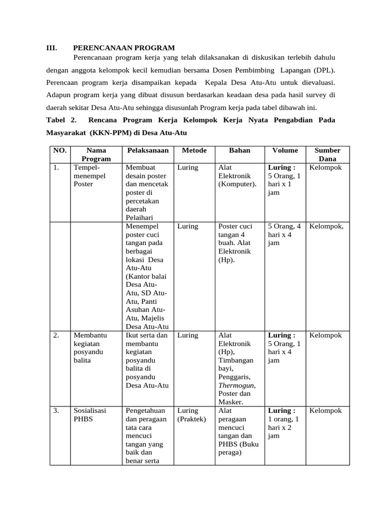 Perencanaan Program | PDF