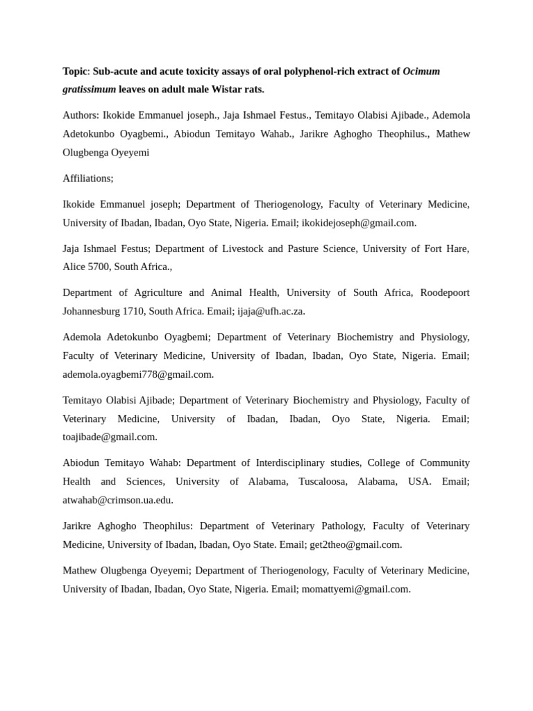 Revision of acute and sub-acute-toxicity-oral-PREOG | PDF | Polyphenol