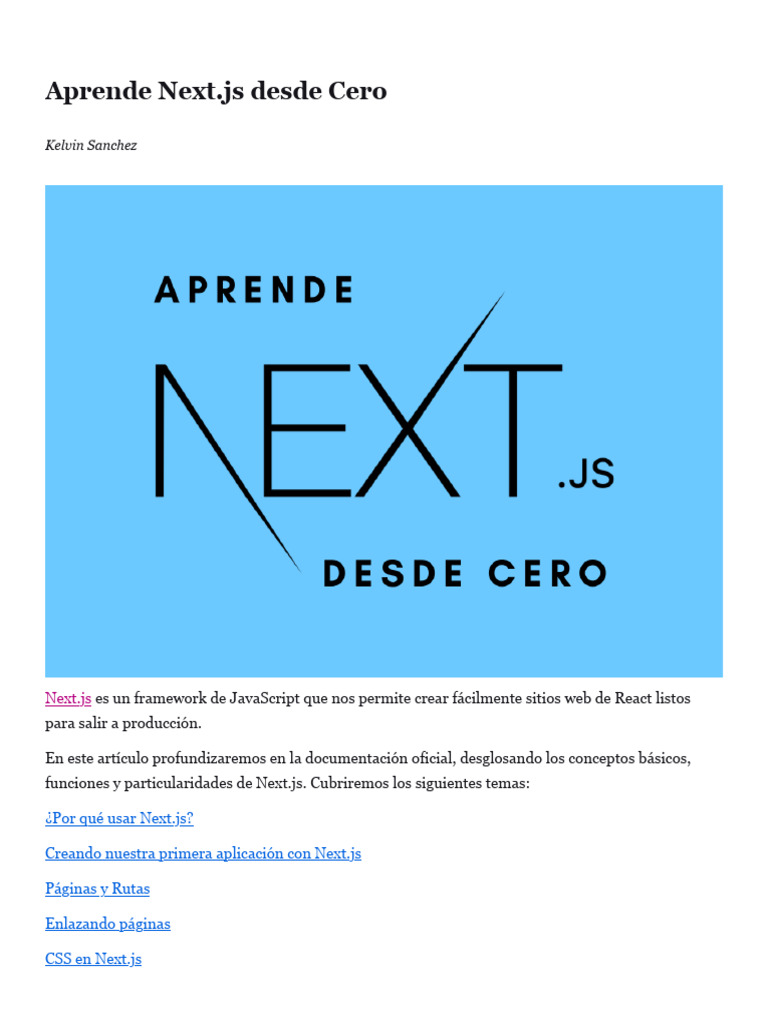Aprende Next - Js Desde Cero | PDF | Archivo de computadora | Script Java