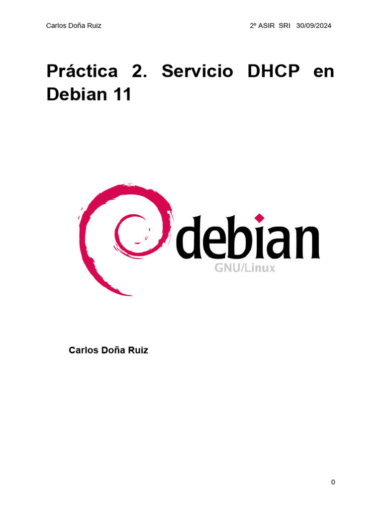 Practica 2 DHCP | PDF | Dirección IP | Controlador de interfaz de red