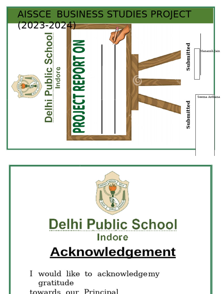 Business Studies Project Report Front Page PDF (Final) | PDF