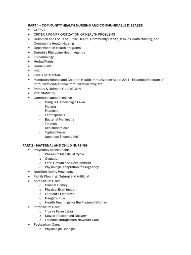 P1 Long Quiz & Term Exam Coverage | PDF | Respiratory Diseases | Pregnancy
