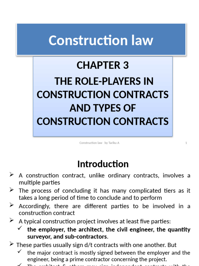 Construction Chapter 3 | PDF | Business | Private Law