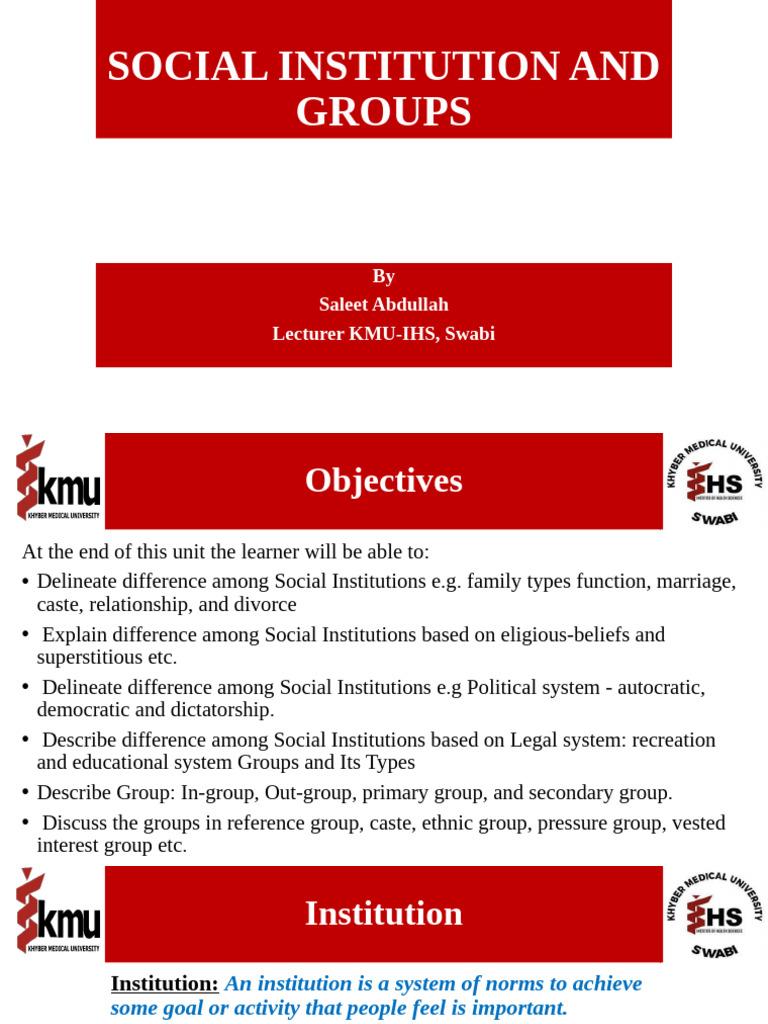 Unit-II Social Institution | PDF | Family | Marriage