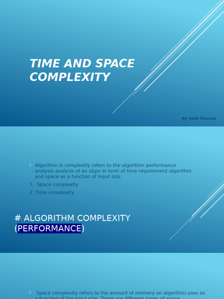 Time and Space Complexity | PDF