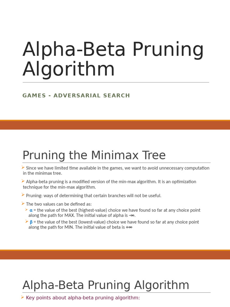 Alpha-Beta Pruning Algorithm | PDF | Algorithms | Algorithms And Data Structures