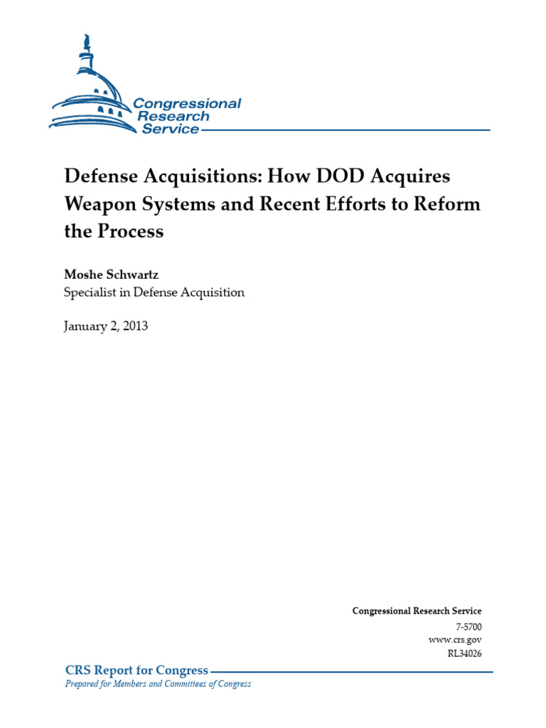 Defense Acquisitions_ How DOD Acquires Weapon Systems and Recent ...