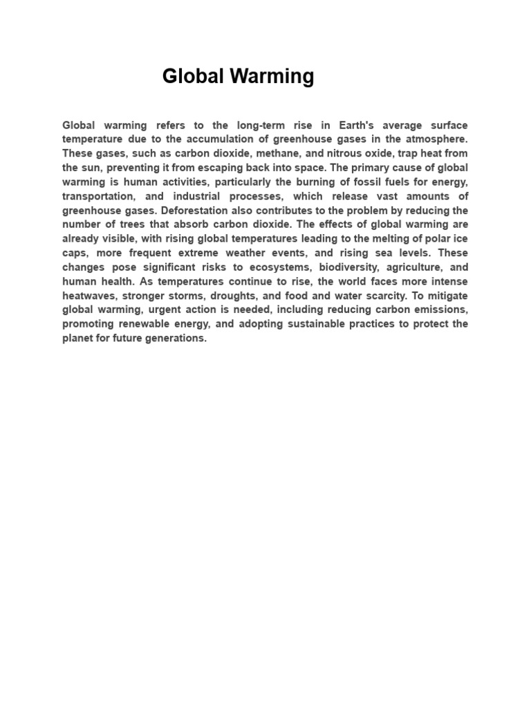 Global Warming | PDF