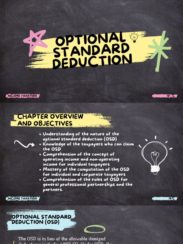 Understanding Optional Standard Deduction | PDF | Tax Deduction | Gross ...