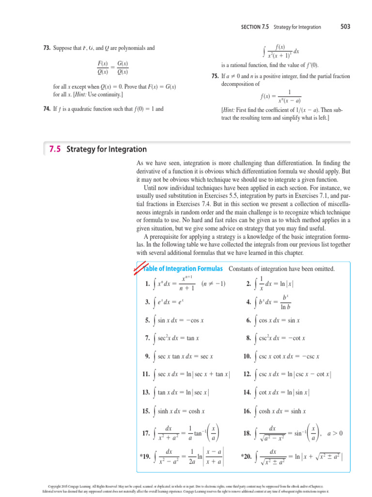 Integration Techniques and Strategies | PDF | Integral | Function ...