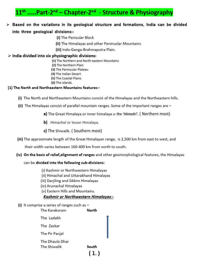 11..... Part-2.... CH.-2.... Structure & Physiography.... | PDF | Himalayas | Physical Geography