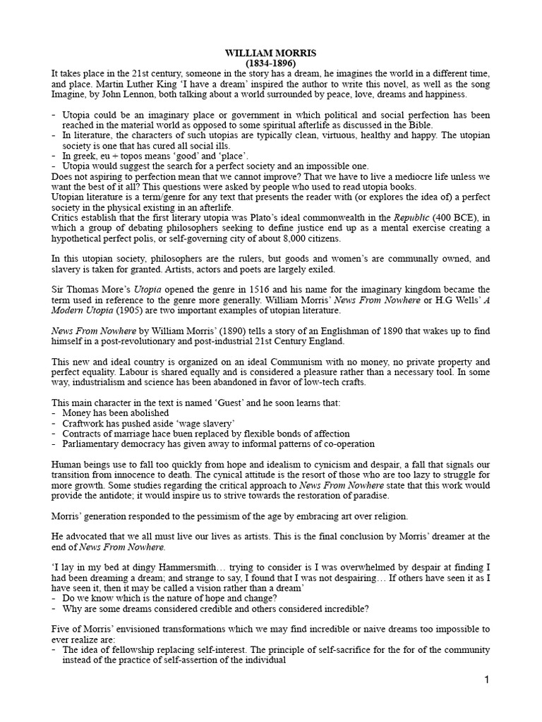William Morris PDF | PDF | Utopia