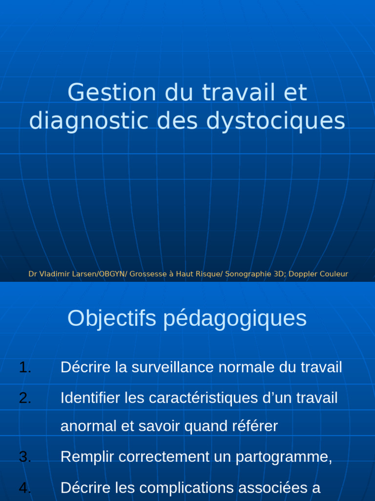 Gestion du Travail et Dystocie avec Partogramme | PDF | Accouchement ...
