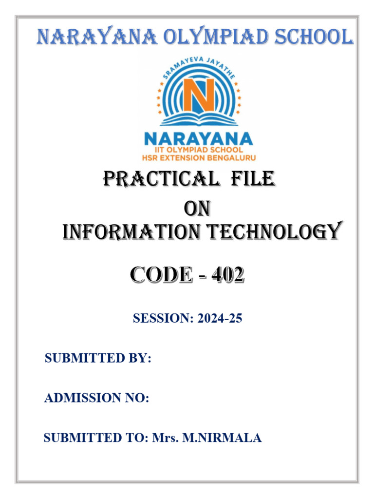 BLR HSR Class X It Practical File 2024 - 25 | PDF | Hyperlink | Databases