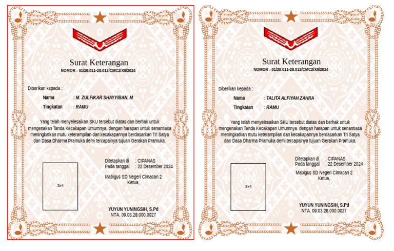 SERTIFIKAT RAMU | PDF