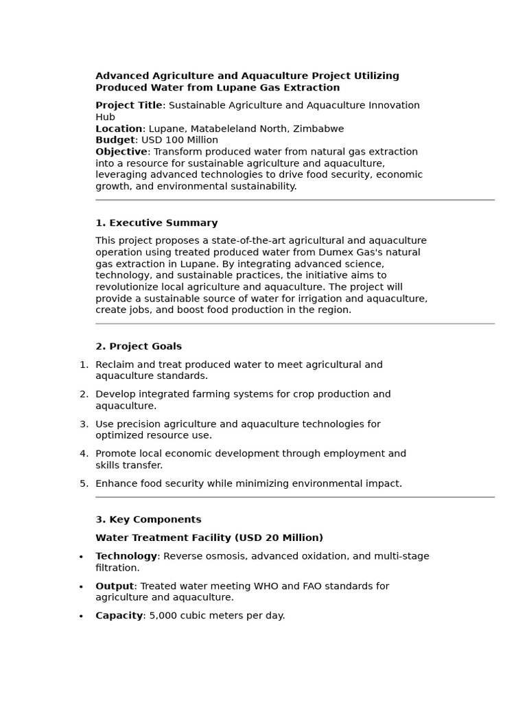 Advanced Agriculture and Aquaculture Project Utilizing Produced Water ...