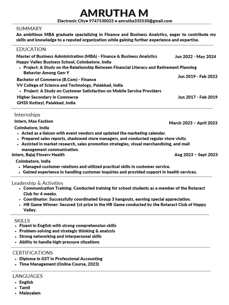 AMRUTHA_RESUME (1) | PDF