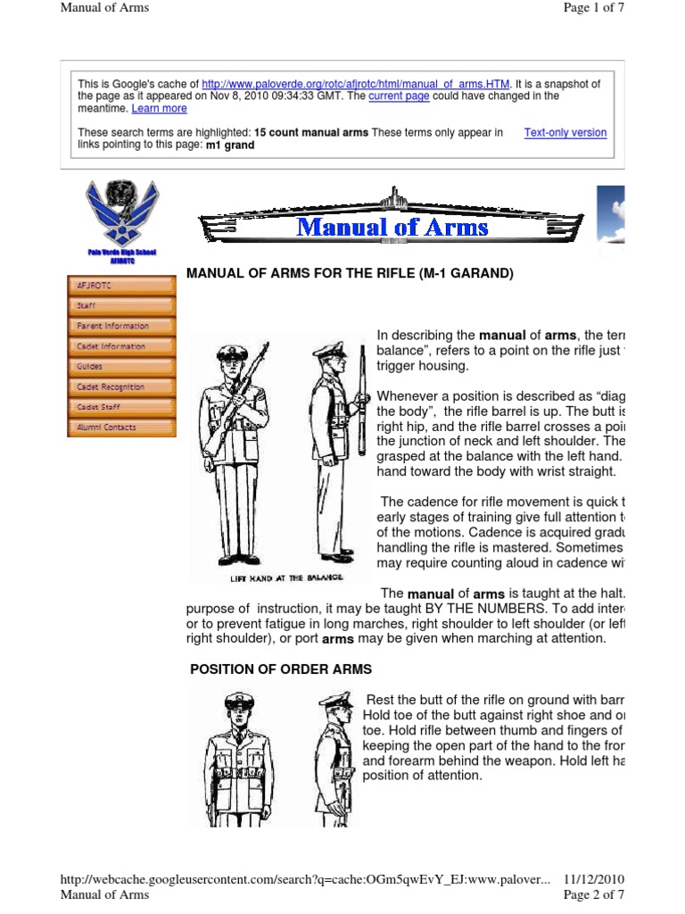 Manual of Arms With m1 | PDF | Hand | Firearms
