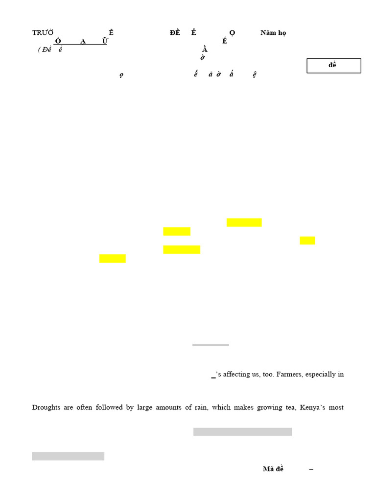 ĐA ĐỀ CK1-K11, 567 | PDF | Climate Change | Greenhouse Effect