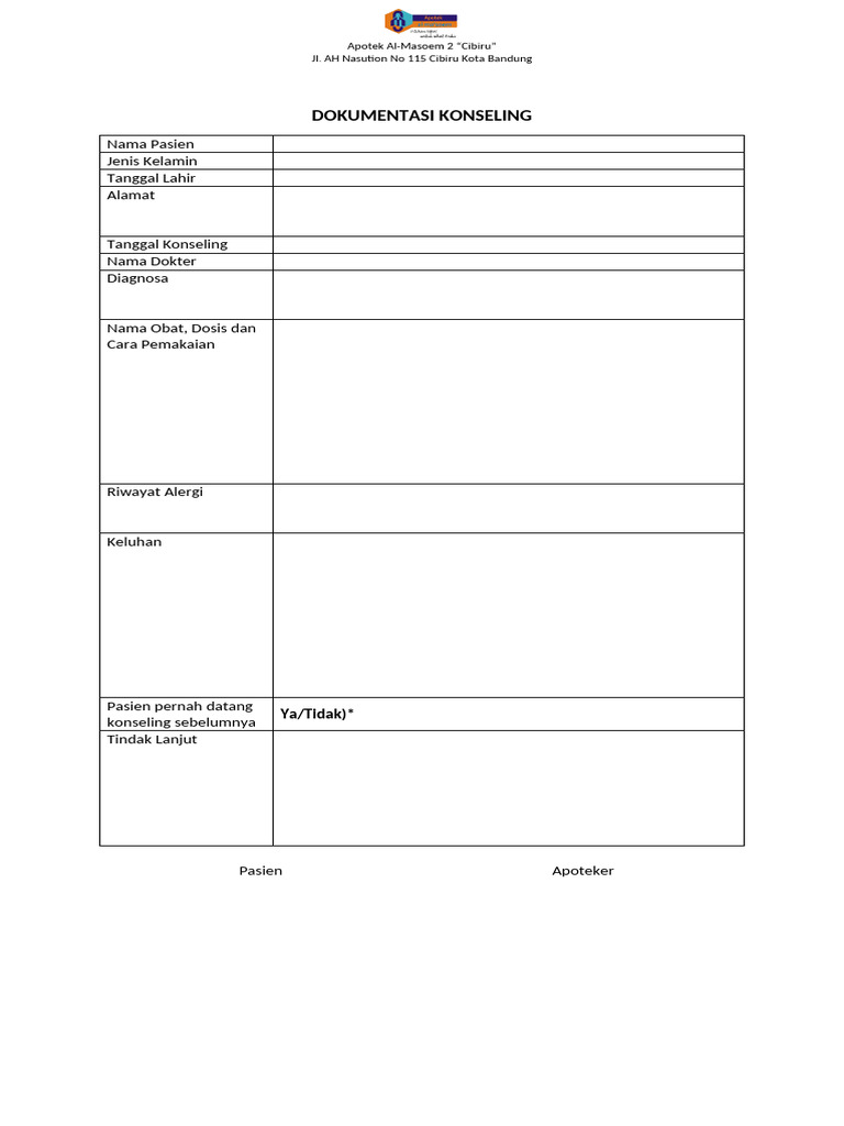 Form Dokumen Konseling | PDF