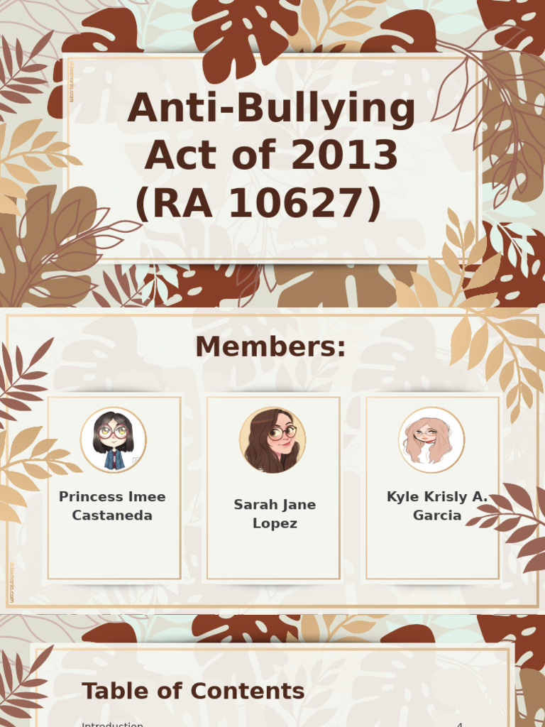 Anti-Bullying-RA-Act-10627 - Example Report-Powerpoint Presentation ...
