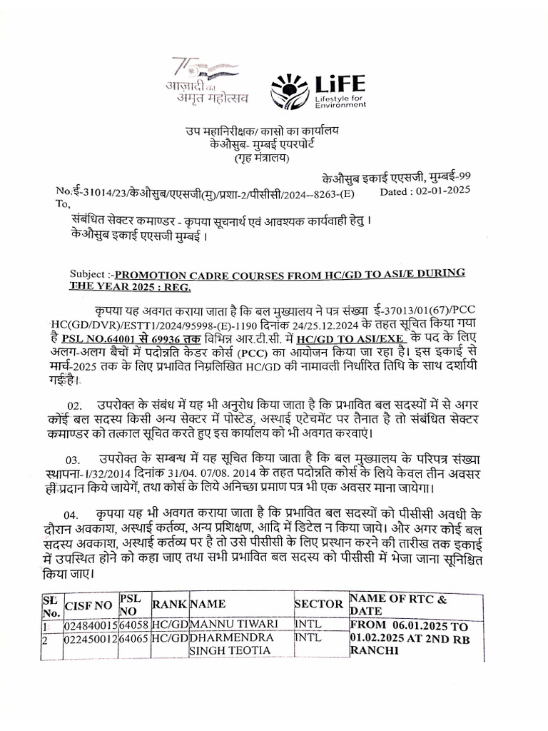 PCC HC GD To ASI EXE-2025 | PDF