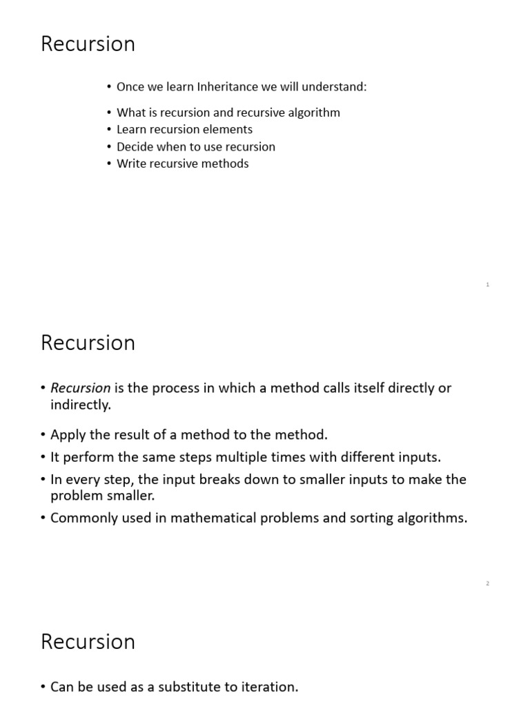 Recursion | PDF | Recursion | Iteration Recursion | PDF | Recursion | Iteration