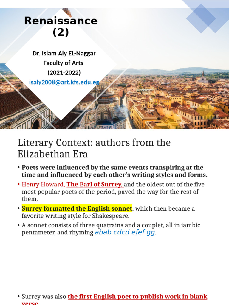 Renaissance 2 | PDF | Sonnets | Poetry