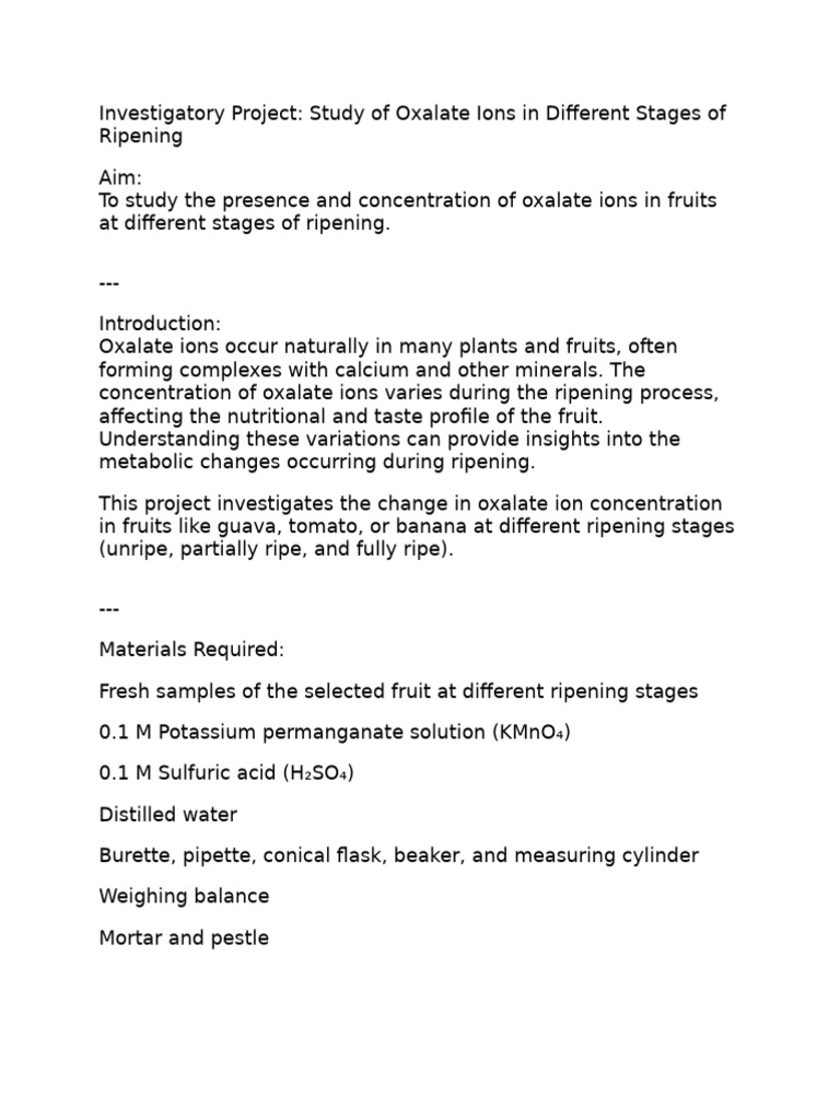 Investigatory Project Study o | PDF | Titration | Chemistry