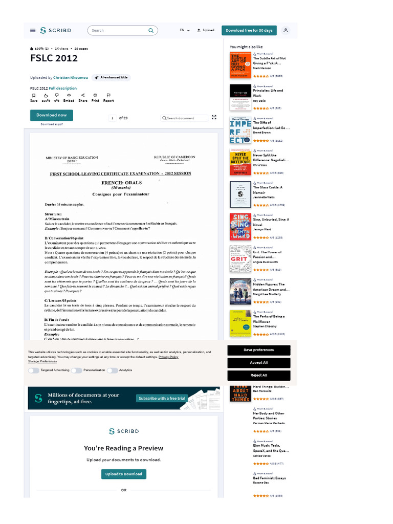 FSLC 2012 Comprehensive Overview | PDF | Scribd