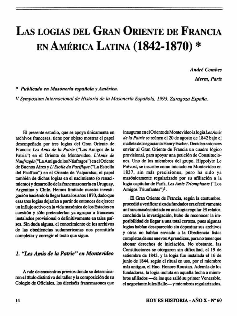 Logias Francesas en América Latina (1842-1870) | PDF | Masonería | Títulos