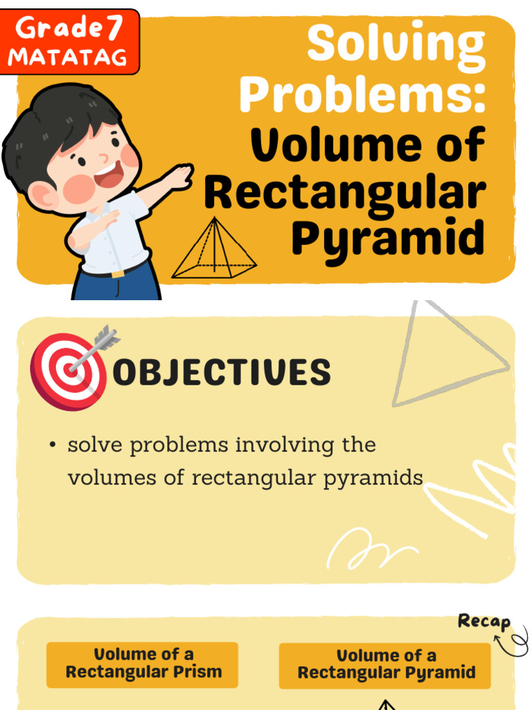 13 Solving Problem Involving Volume of Rectangular Pyramid | PDF | Volume