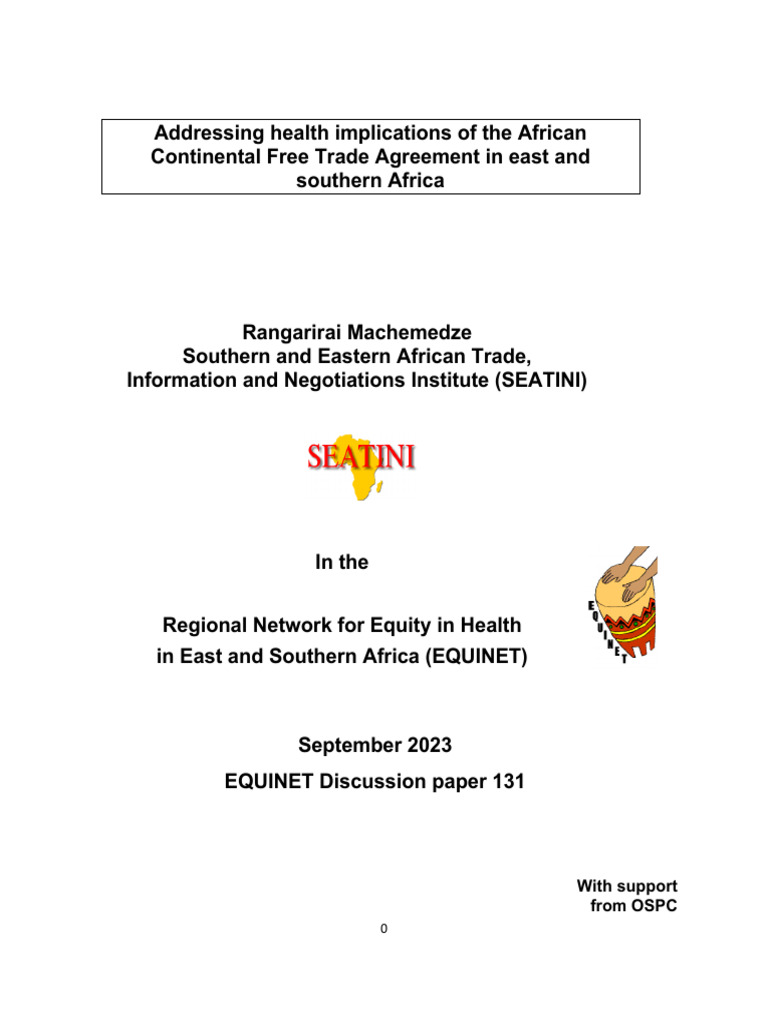 AfCTA and health Sep2023 | PDF | Economies