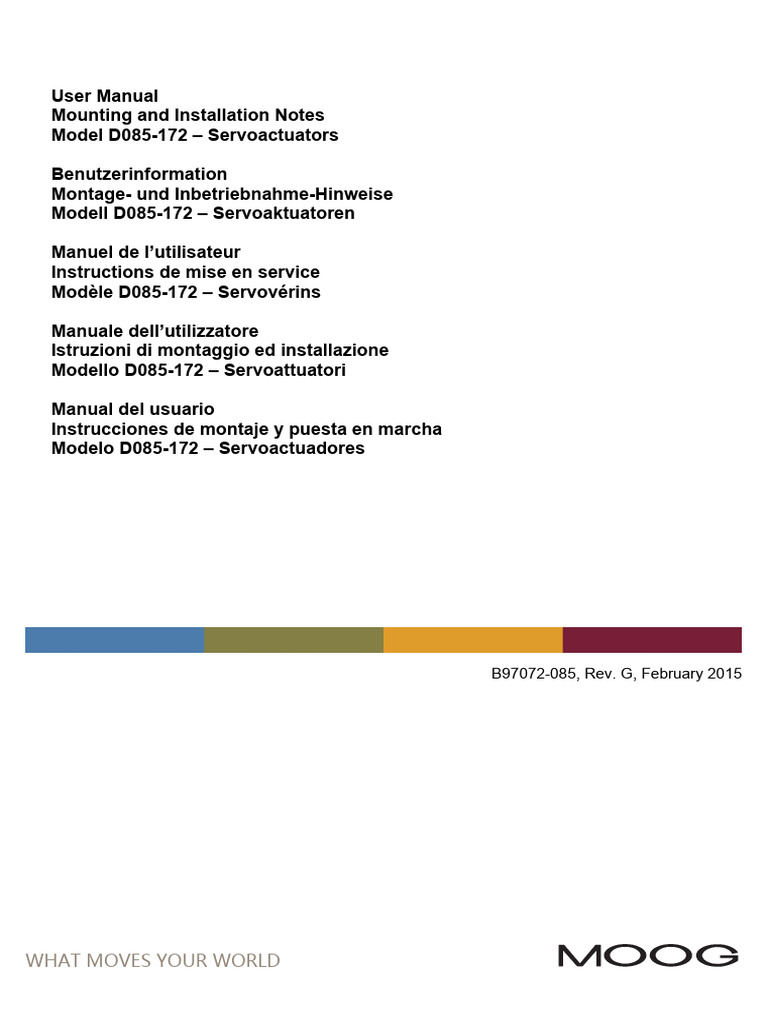 Moog Actuators D085 172 Manual Multi en | PDF | Personal Protective ...