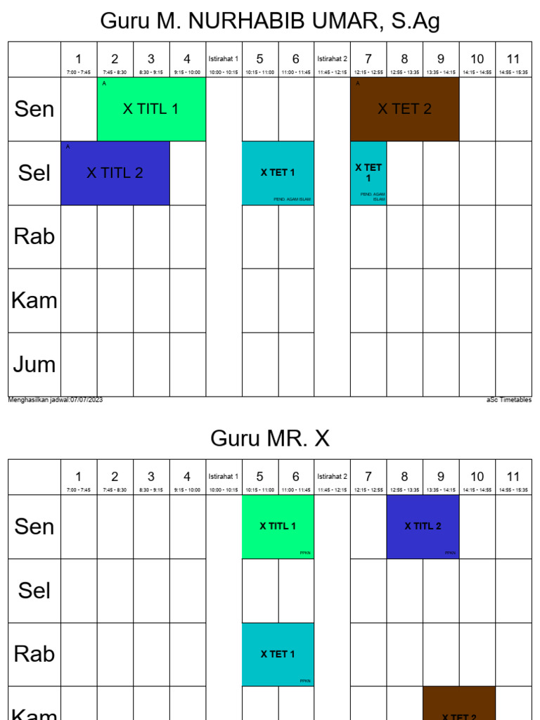 SMKN1 Pagentan-Jadwal Perguru-V3 | PDF