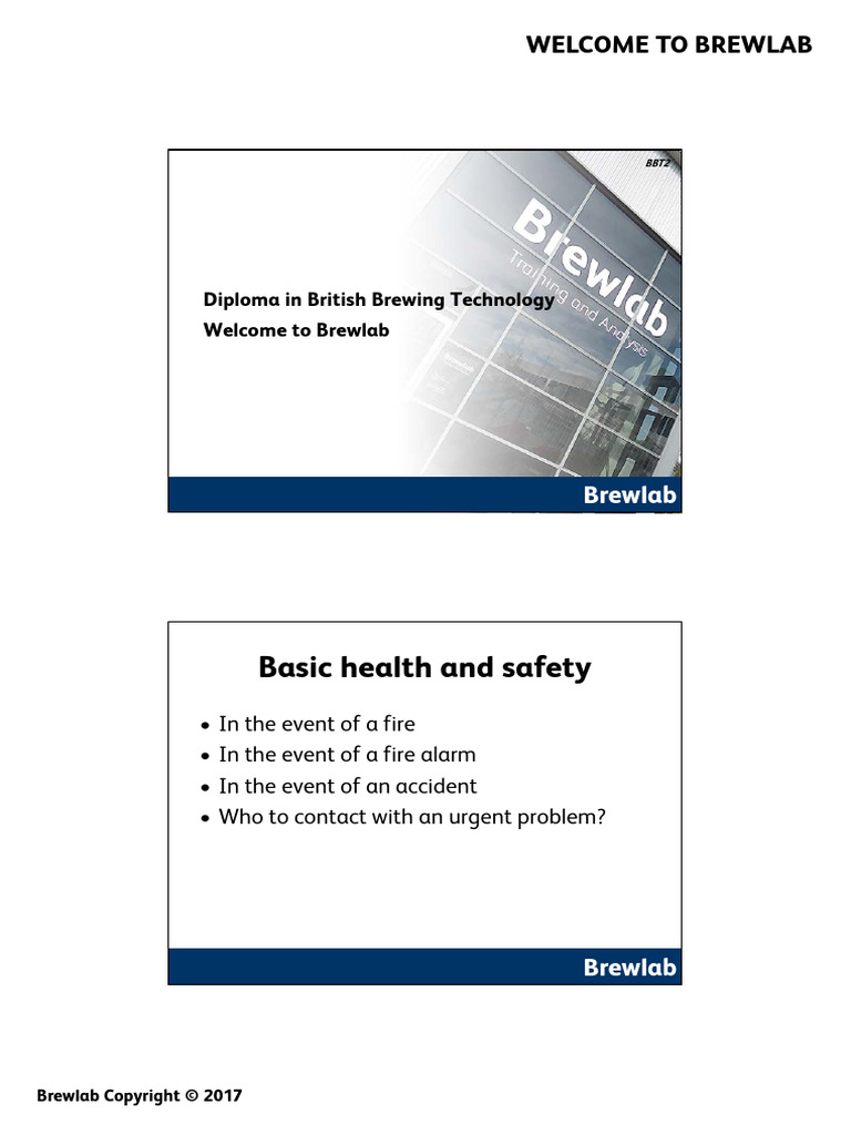 2 Welcome To Brewlab Jan 2012 | PDF | Brewing | Fermented Drinks