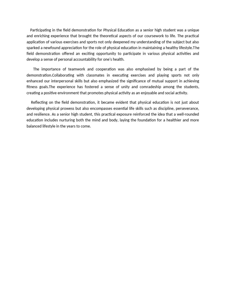 Reflection On Field Demonstration | PDF