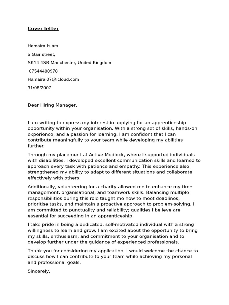 Cover Letter For AP | PDF