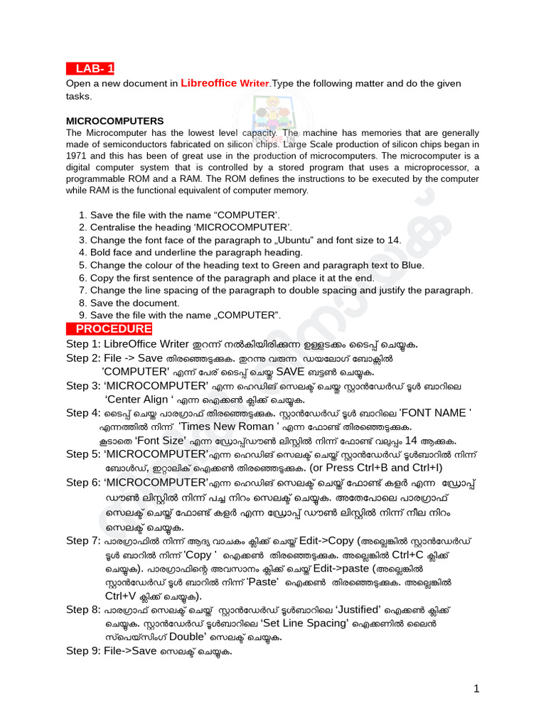 Hsslive - XII - HUMANITIES - LAB - PART-A - MALAYALAM | PDF