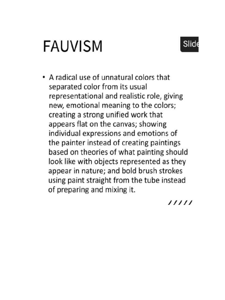 Fauvism Definition | PDF