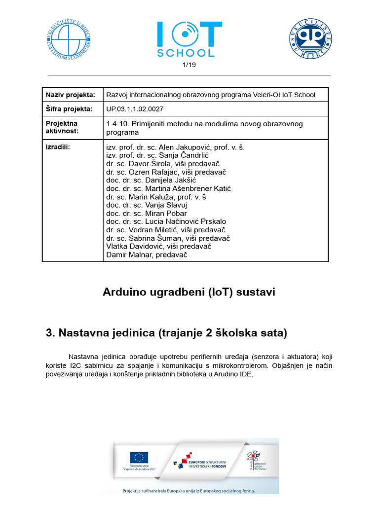 Nastavna Jedinica - I2c Uredjaji-Merlin | PDF