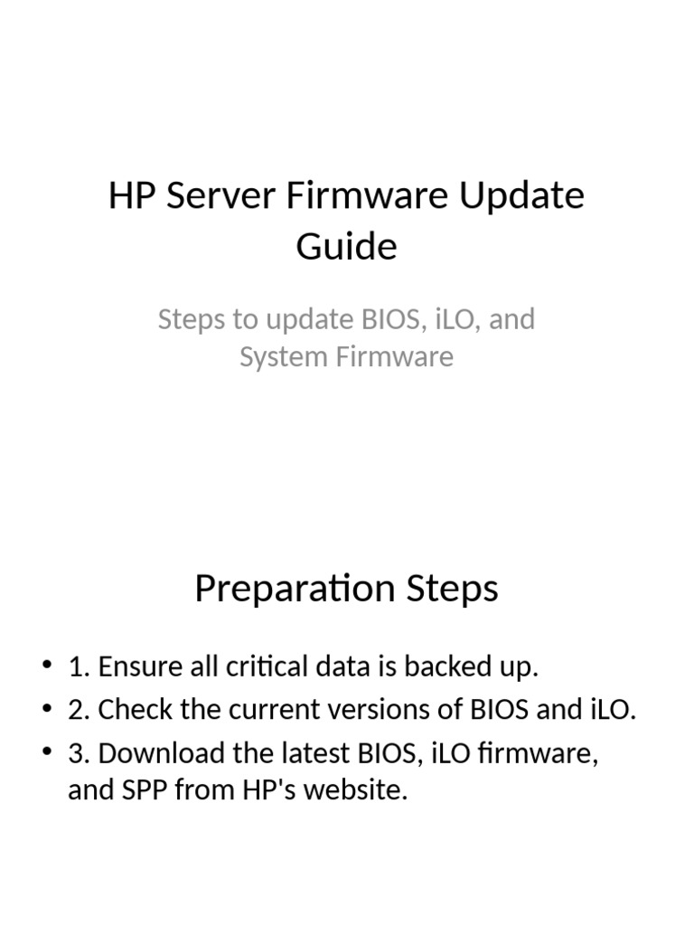 HP Firmware Update Guide Regular | PDF