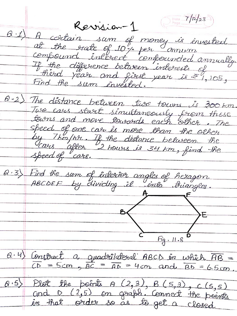 TERM 2 MATHS REVISION QUESTIONS 1 TO 4 | PDF