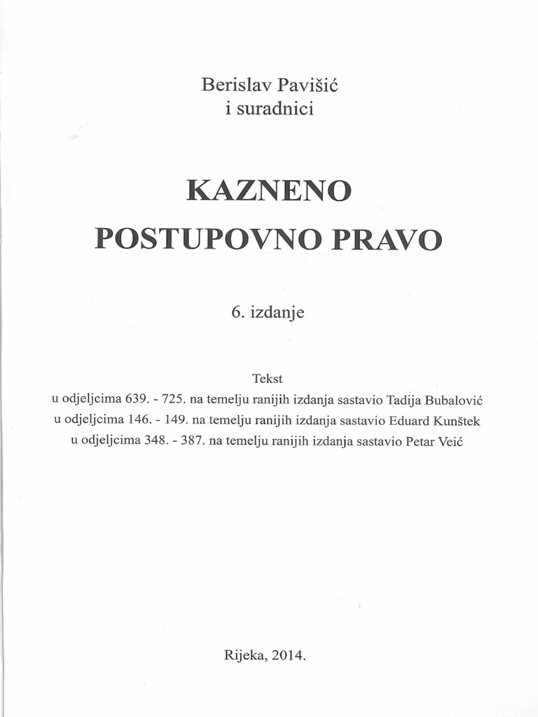 KAZNENO POSTUPOVNO PRAVO(cut) | PDF