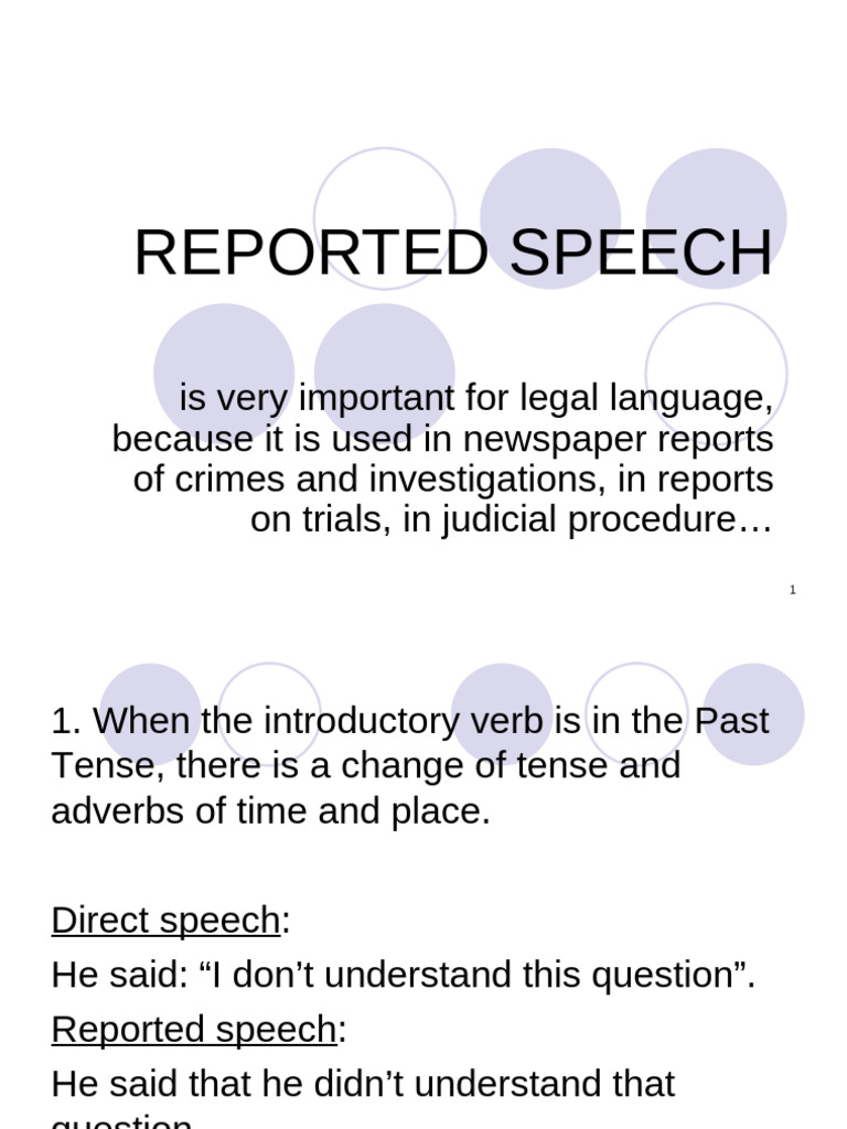 reported-speech | PDF | Semantic Units | Language Mechanics