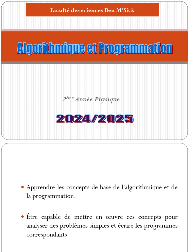 Introduction à l'Algorithmique et Prog. | PDF | Programmation ...